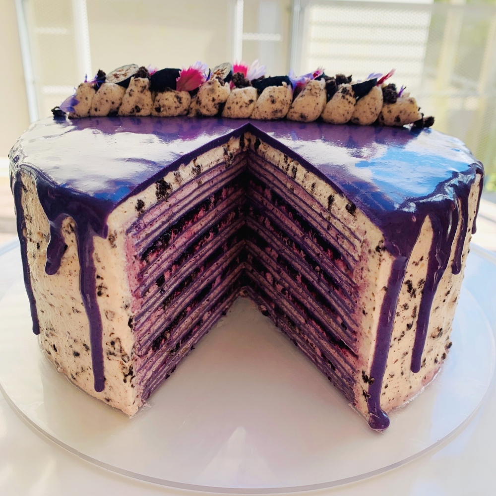 Blueberry&Oreo Mille Crepe Cake – Ours Cake Studio