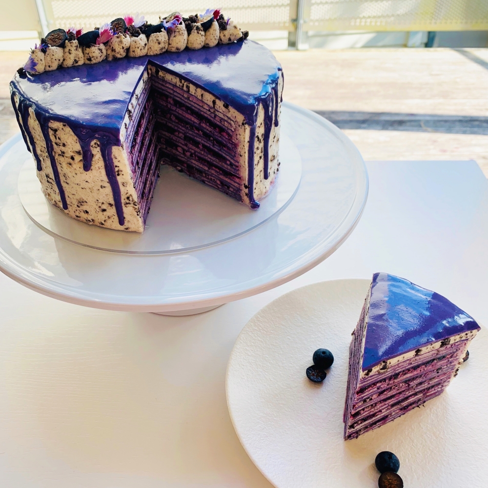 Blueberry&Oreo Mille Crepe Cake – Ours Cake Studio