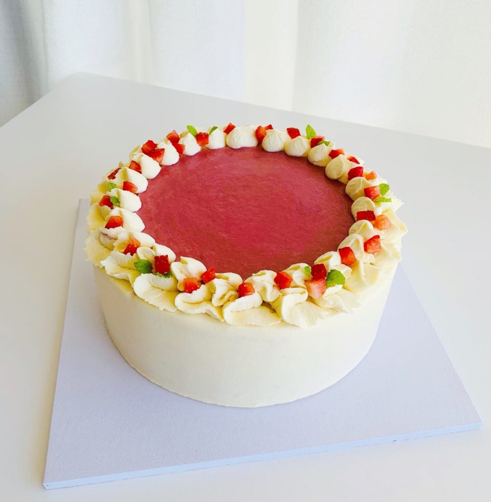 Rose&Strawberry Mille Crepe Cake – Ours Cake Studio